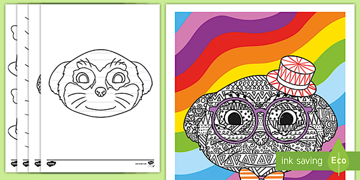 Funky Meerkat Mindfulness Colouring Sheets (teacher made)