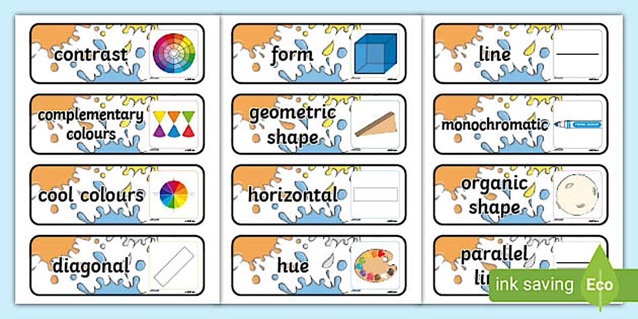 Visual Art Vocabulary Word Cards (teacher made) - Twinkl