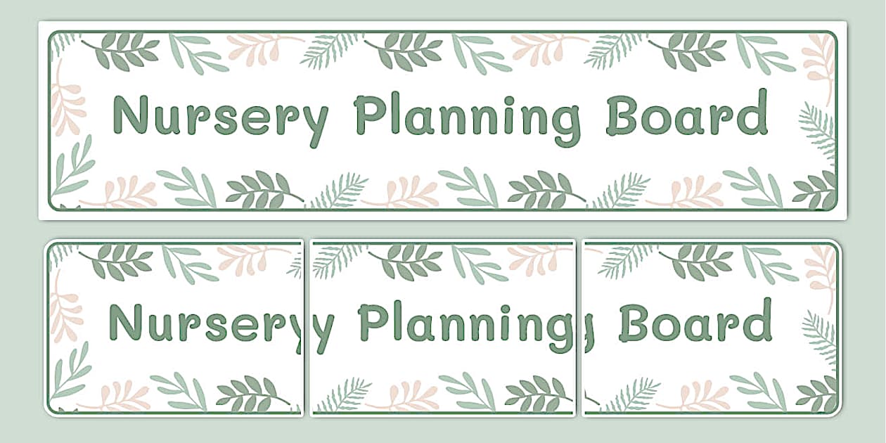 Botanical-Themed Nursery Planning Board Display Banner