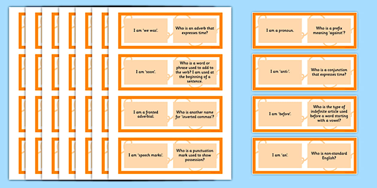 Black and White Vocabulary Grammar and Punctuation Class Loop Game ...