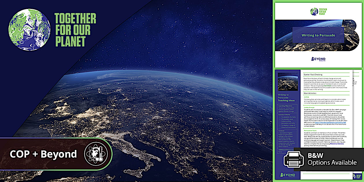 FREE! - Writing to Persuade: Climate Change Lesson Pack | Beyond
