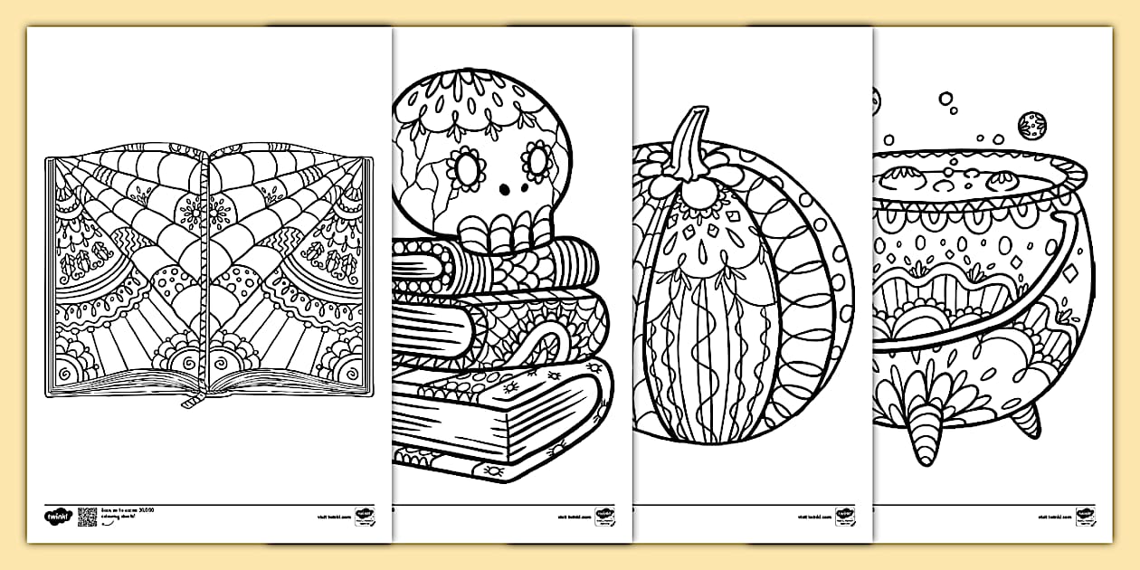 Halloween mindfulness colouring pages | Printable | Twinkl