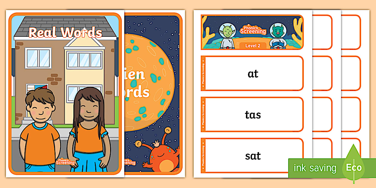 Phonics Screening Level 2 Real and Alien Words Interactive Display Pack