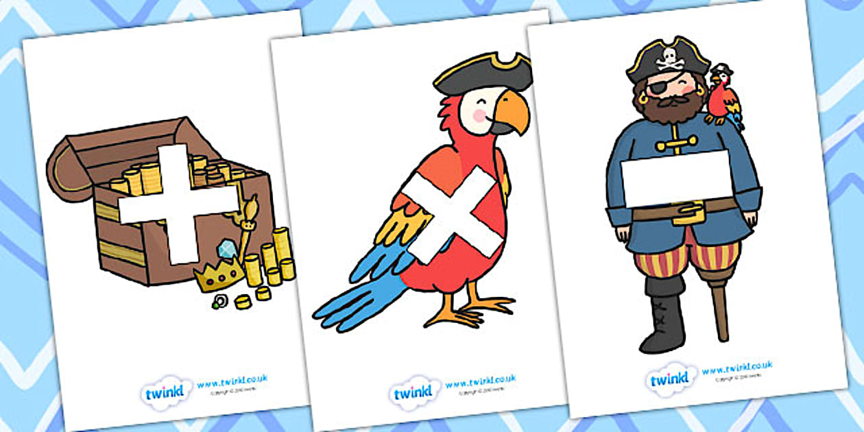Maths Symbols on Pirate Images (teacher made) - Twinkl