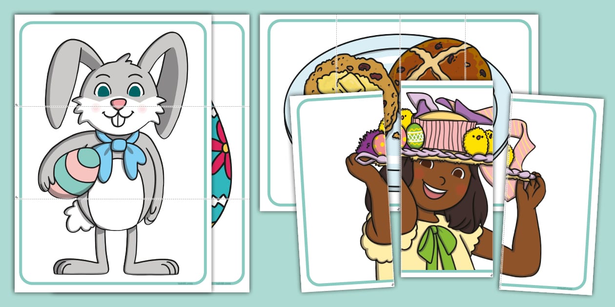 Easter Jigsaw Puzzle Strips | Twinkl (teacher made) - Twinkl