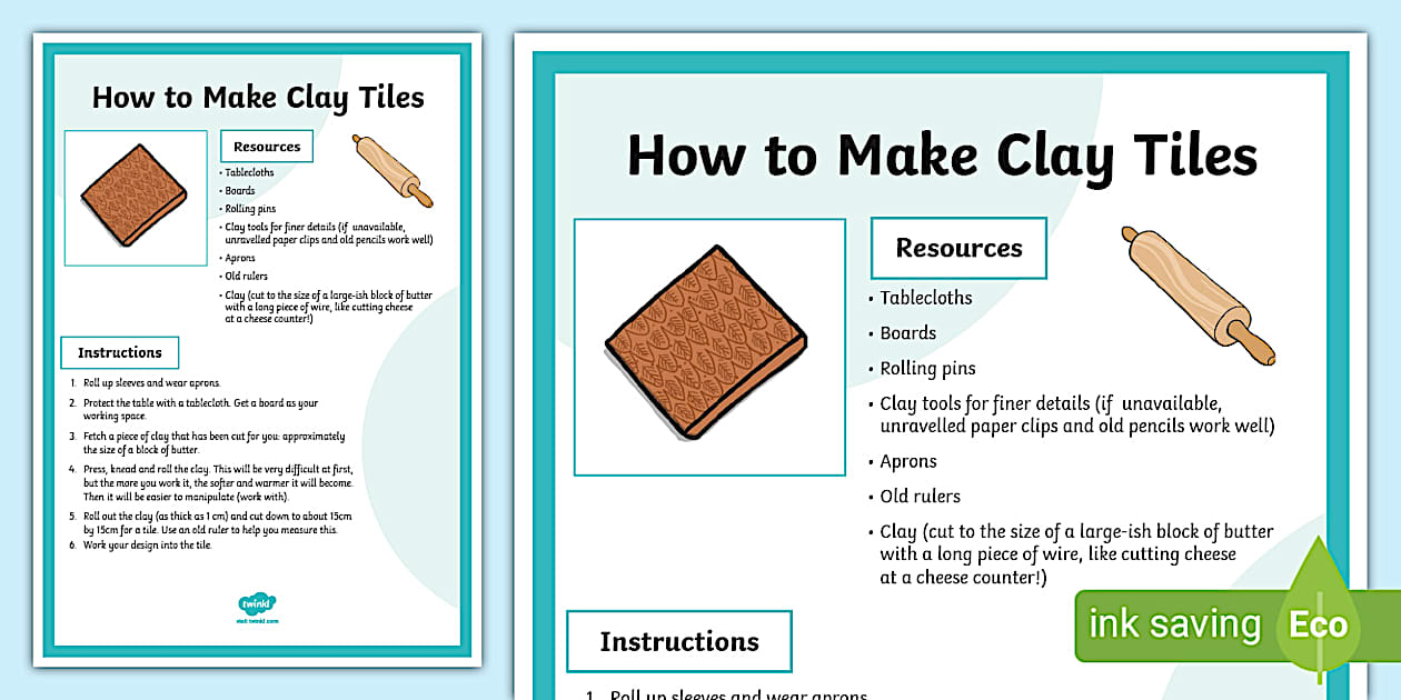 Step by Step Instructions: How to Make Clay Tiles - Twinkl