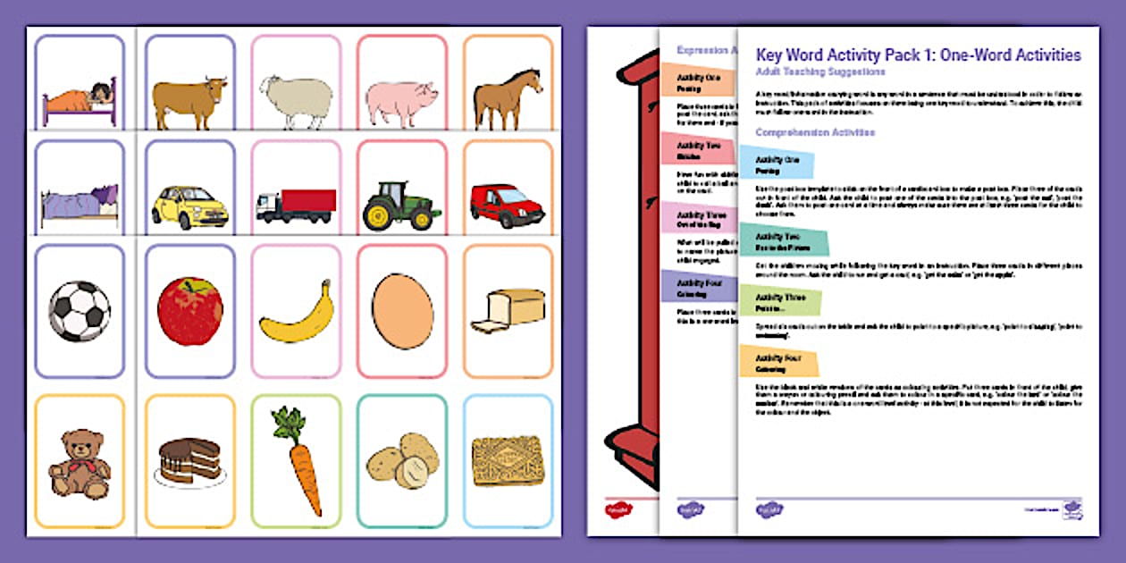 Key Word Activity Pack 1: One-Word Activities - Twinkl