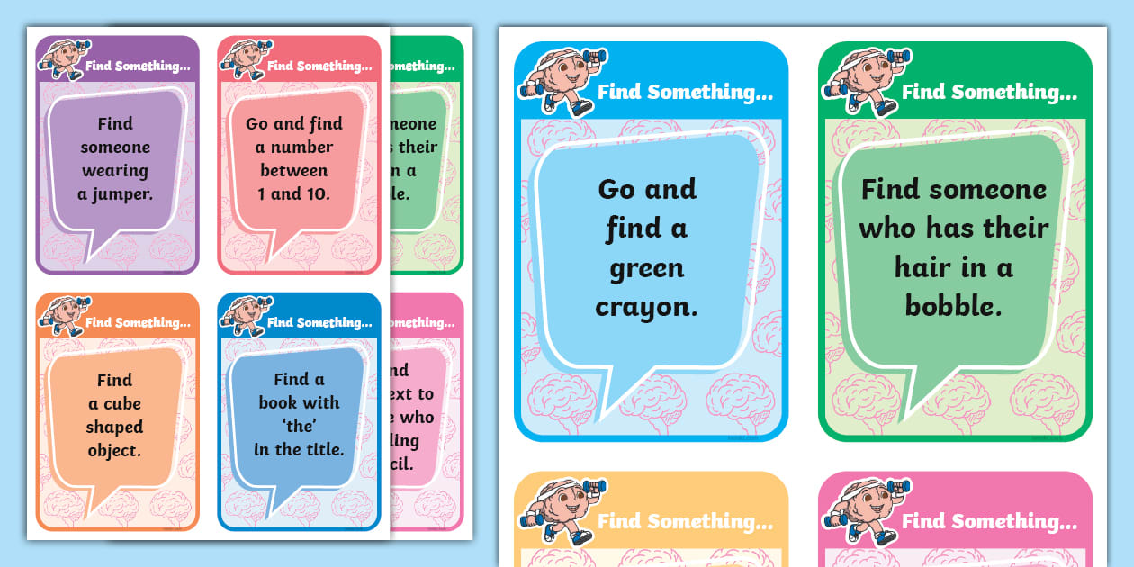 Find Something... Brain Break Activity Cards - Twinkl