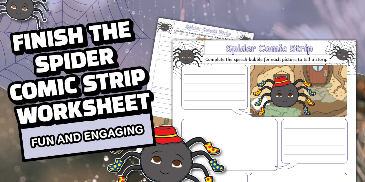 Finish the Spider Comic Strip Worksheet