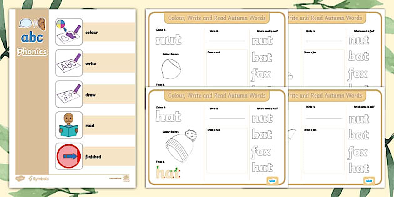 SEND Structured Steps Autumn CVC Words Colour, Write and Read
