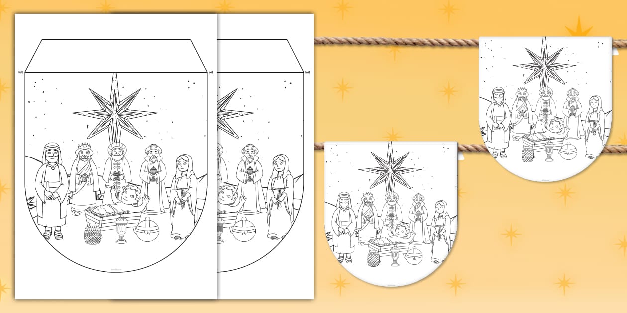 Epiphany Colouring Display Bunting Twinkl (Teacher-Made)