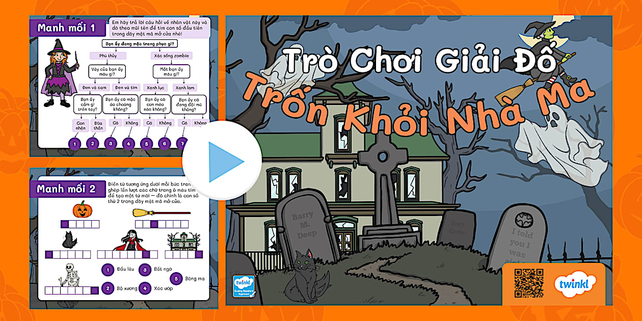 Powerpoint Trò Chơi Giải Đố Halloween Thoát Khỏi Nhà Ma