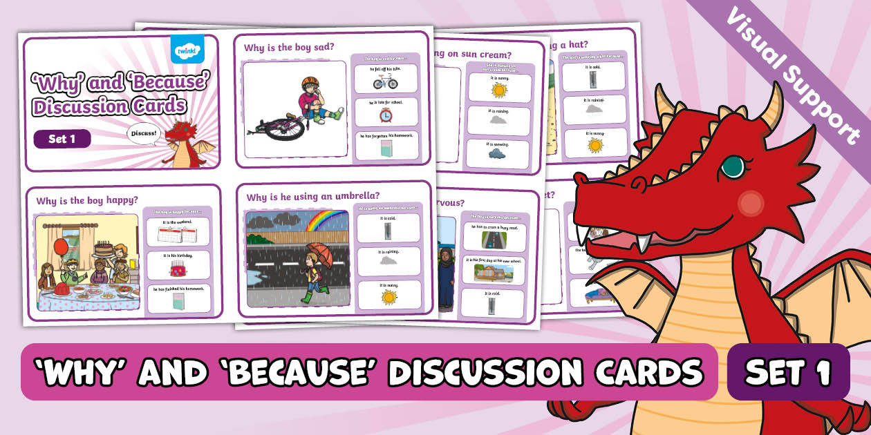 'Why' and 'Because' Discussion Cards Set 1