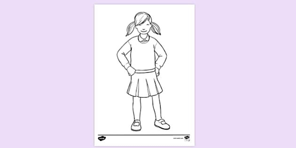 Girl in Uniform Colouring | Colouring Sheets (teacher made)