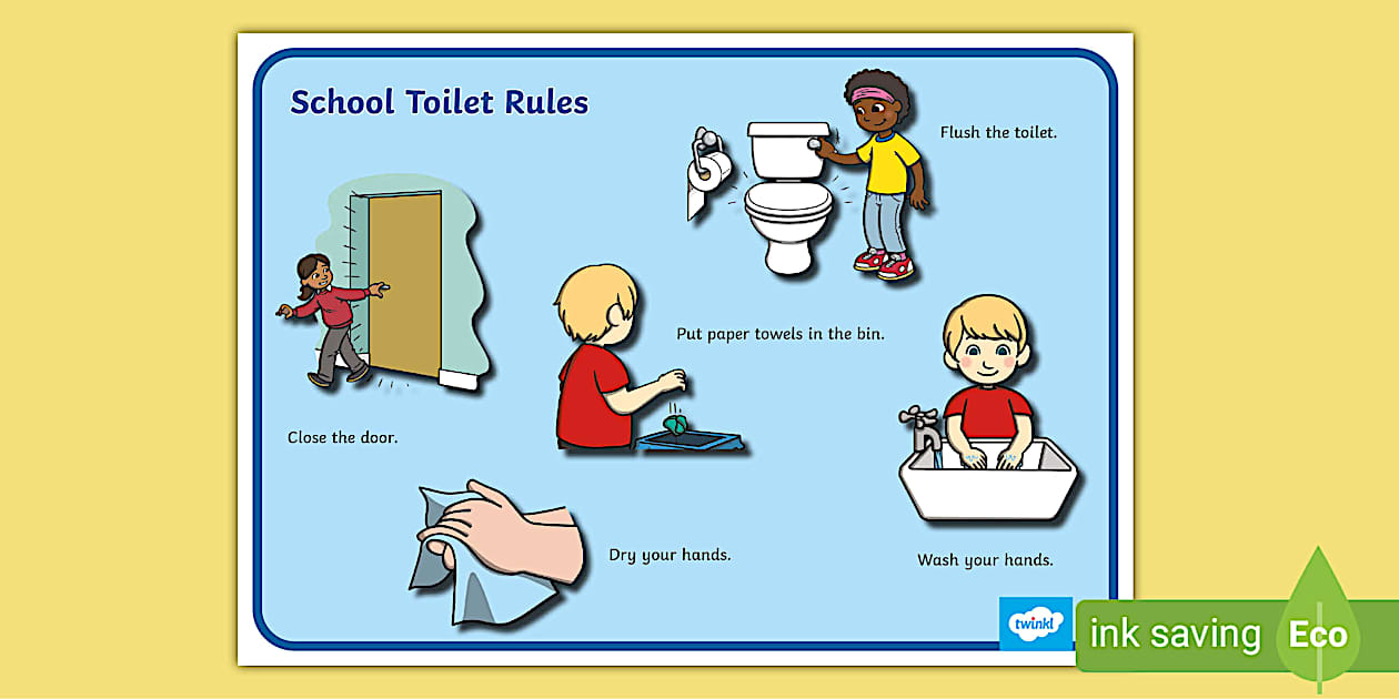 School Toilet Rules Display Poster (teacher made) - Twinkl