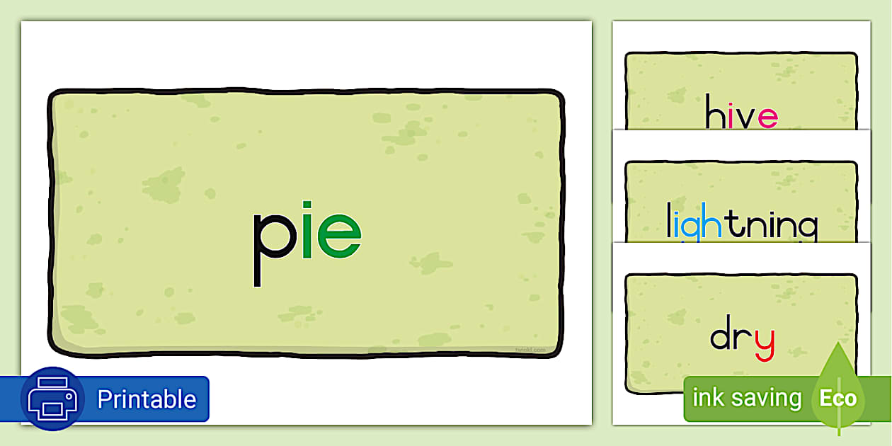 Grade 3 Phonics: Long i: Word wall cards (teacher made)