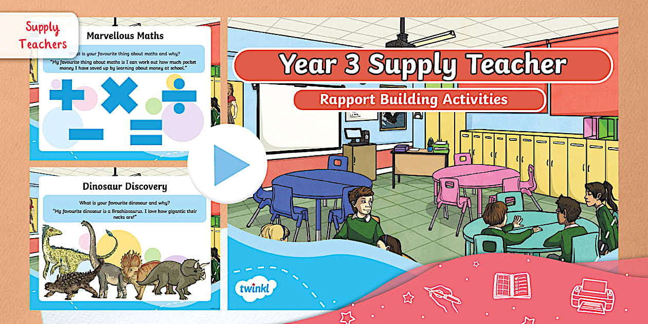 Year 3 Supply Teacher Rapport Building Starter - Twinkl