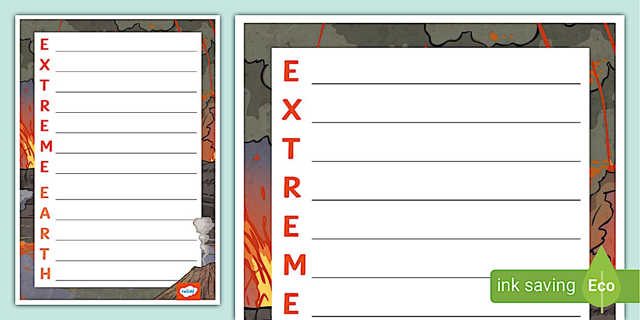 Extreme Earth Acrostic Poem - Twinkl - KS2 - Geography