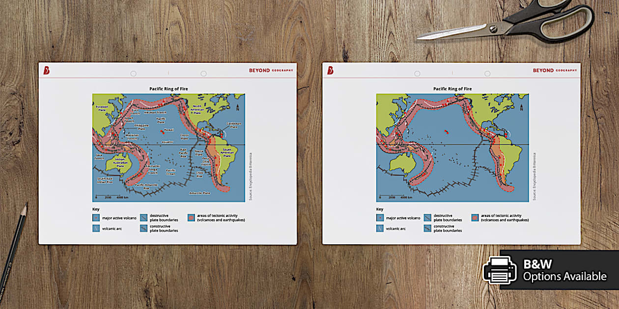 Pacific Ring of Fire Illustration (Teacher-Made) - Twinkl