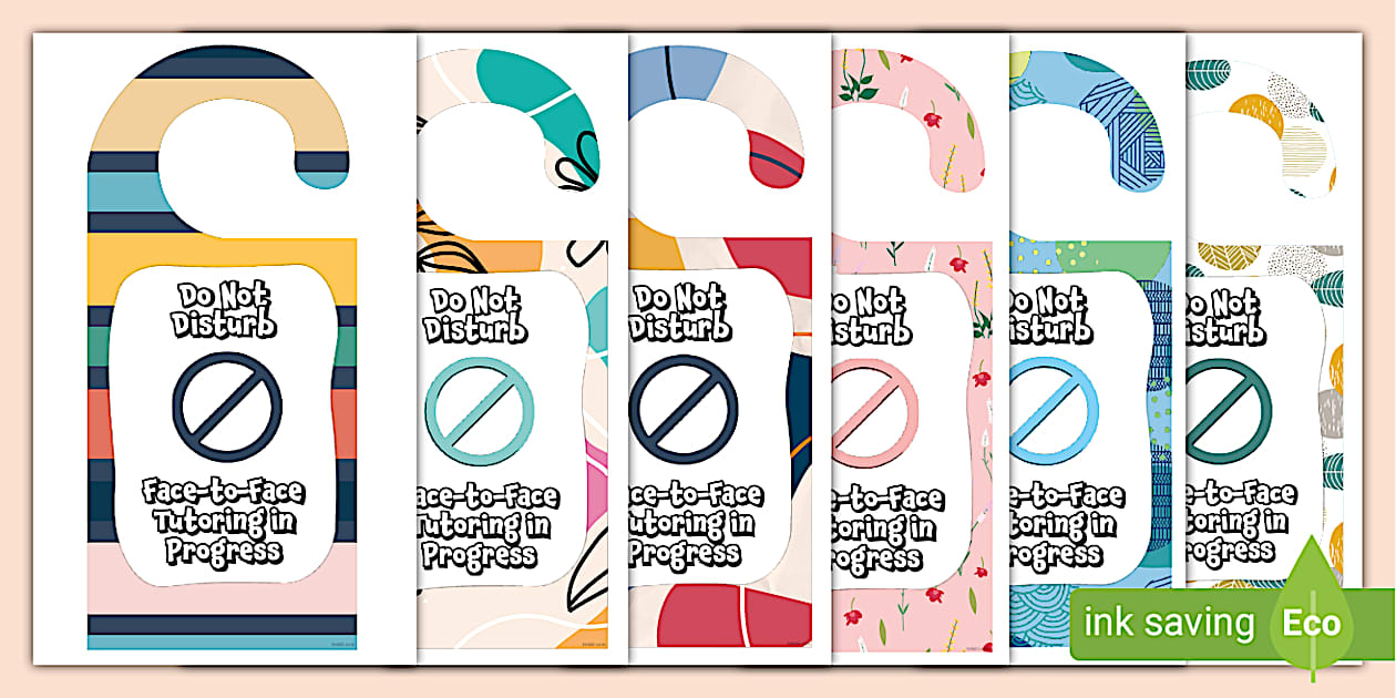 Face-to-Face Tutoring Do Not Disturb Door Sign Pack