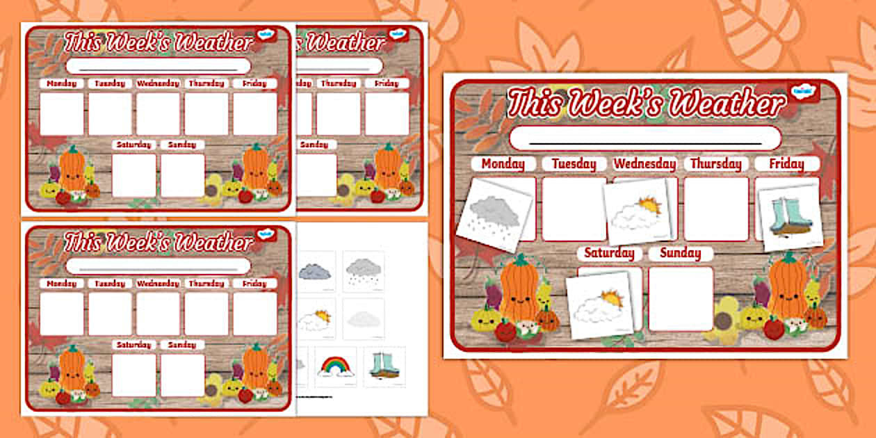 Autumn Market Themed This Week's Weather Recording Chart