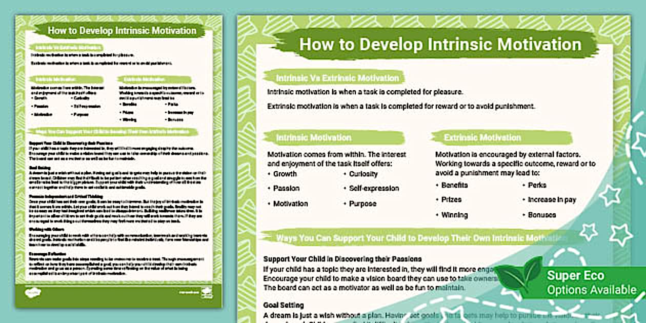 How to Develop Intrinsic Motivation (teacher made) - Twinkl