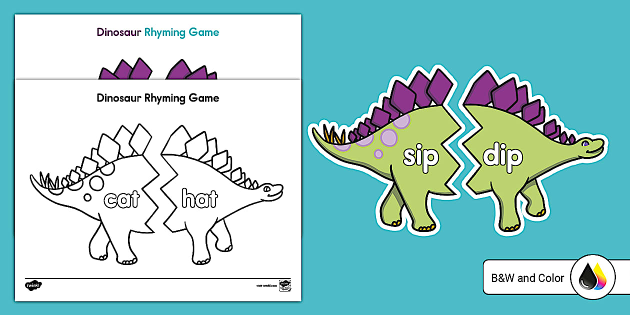 Printable Dinosaur Rhyming Game for Kids | Twinkl USA