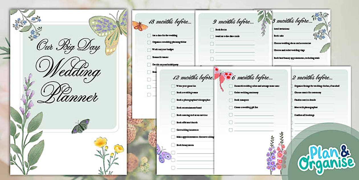Wedding Checklist Editable Templates Pack | Plan & Organise