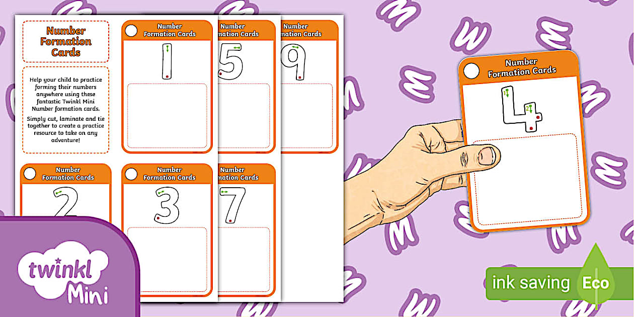 Twinkl Mini Number Formation Cards (teacher made) - Twinkl
