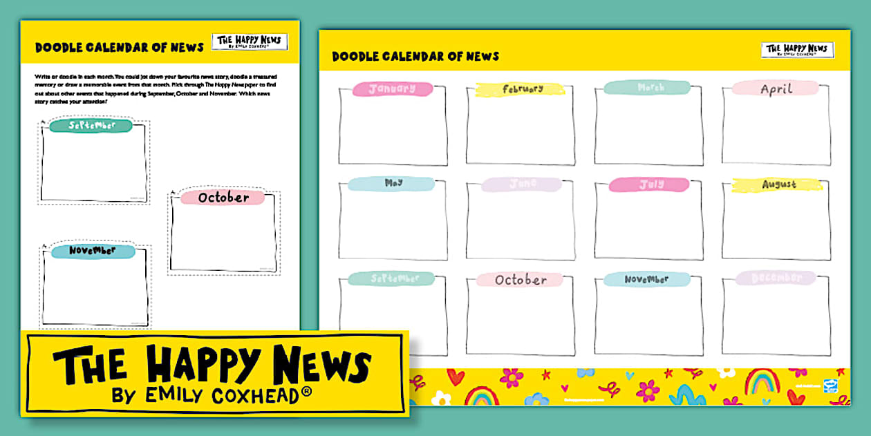 FREE! - New Doodle Calendar Activity | The Happy Newspaper Issue