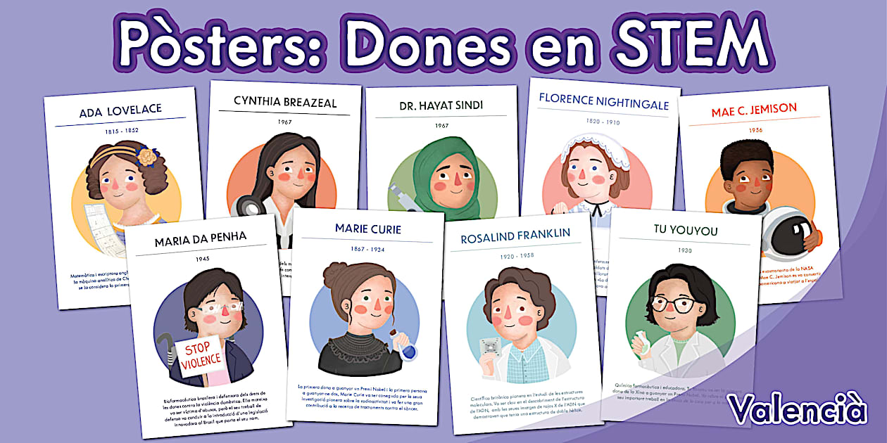 Pòsters: Dones en STEM - Valencià
