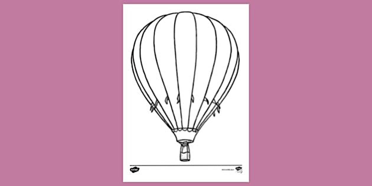 First Hot Air Balloon Colouring Sheet | Colouring Sheets