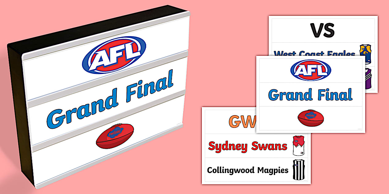 Australia AFL Grand Final Light Box Inserts (teacher made)