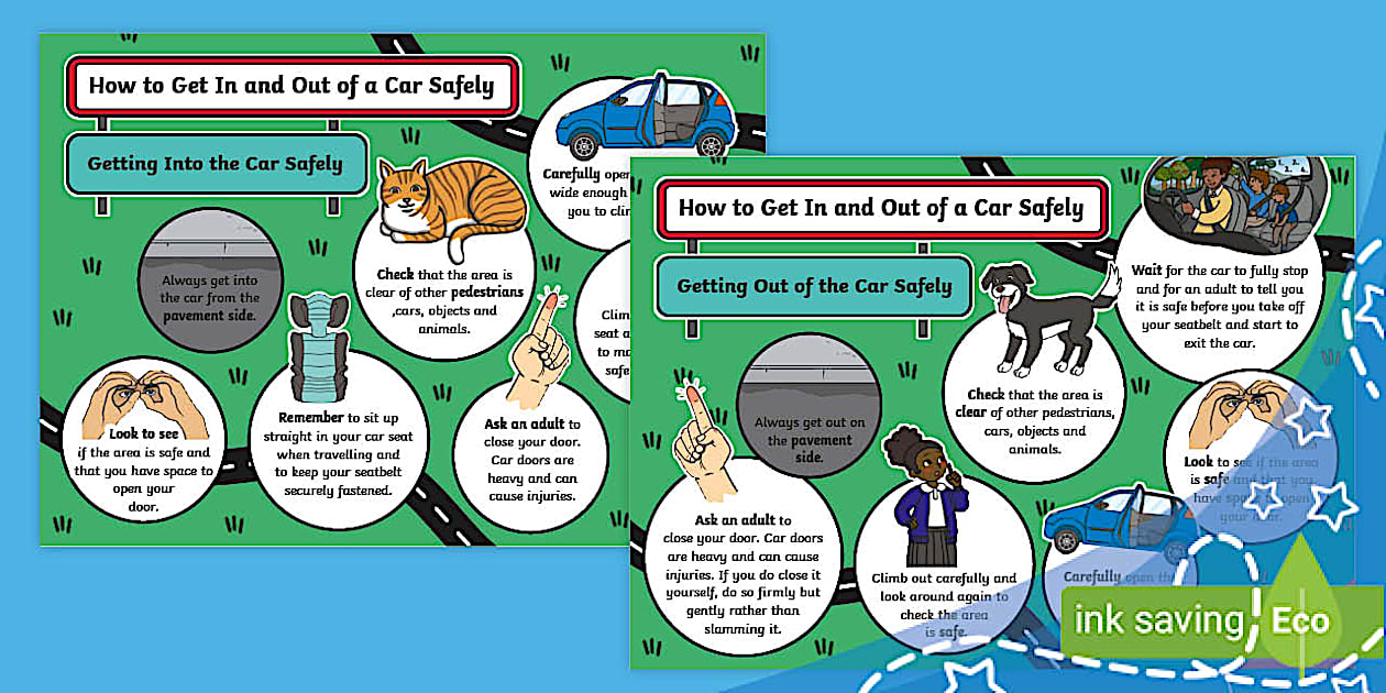 How to Get In and Out of a Car Safely (teacher made)