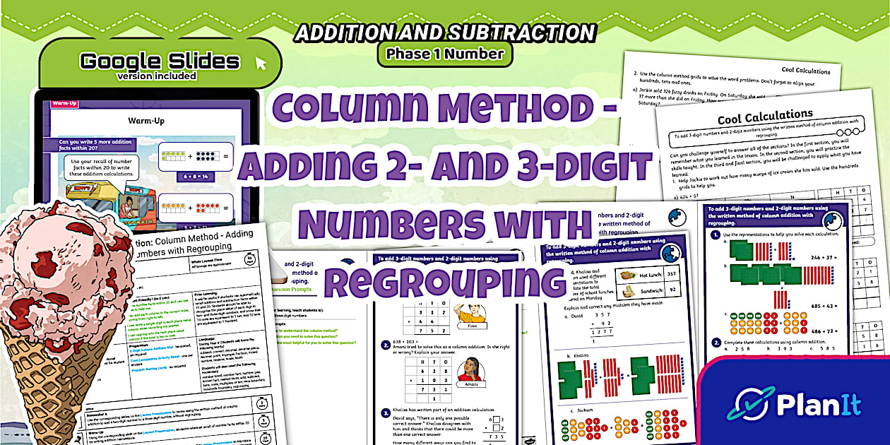 Addition and Subtraction (Column Method - Adding 2- and 3-Digit Numbers ...