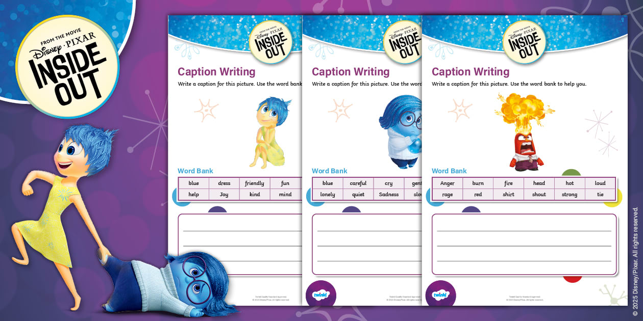 Inside Out: Early Writing Caption Activity (teacher made)