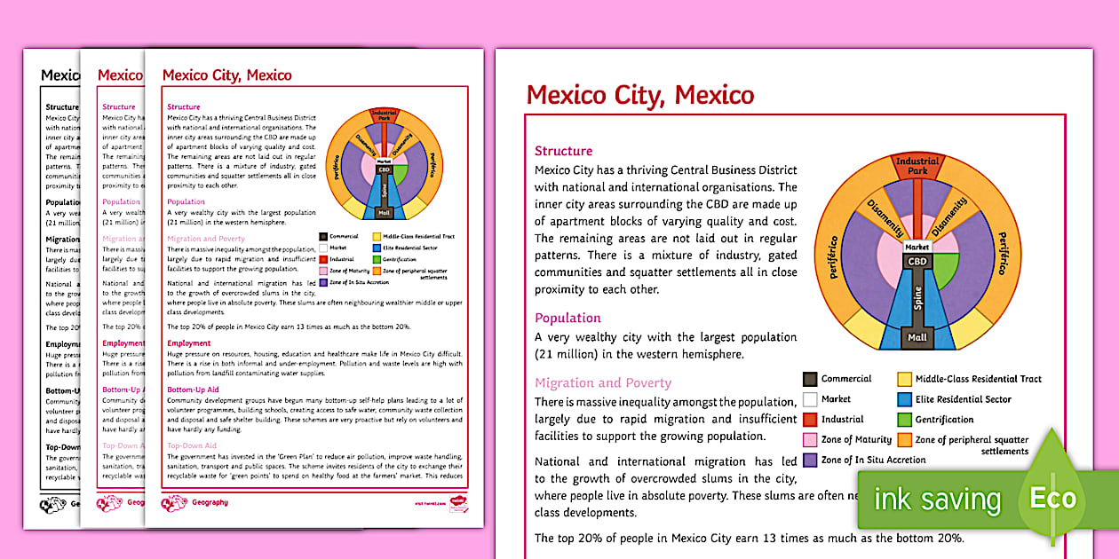 GCSE Urban Issues and Challenges: Mexico City Fact Sheet