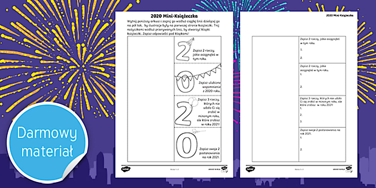 Nowy Rok 2020 - Książeczka z Papieru - Twinkl