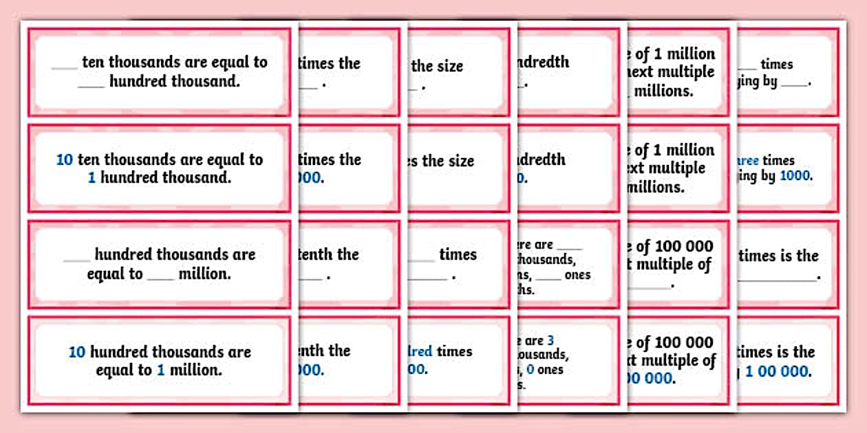 👉 Year 6 Number and Place Value Stem Sentences - Twinkl