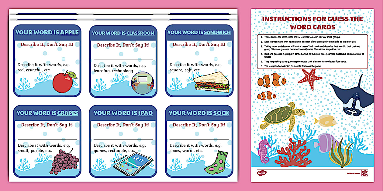 Back to School Guess the Word Cards (teacher made) - Twinkl