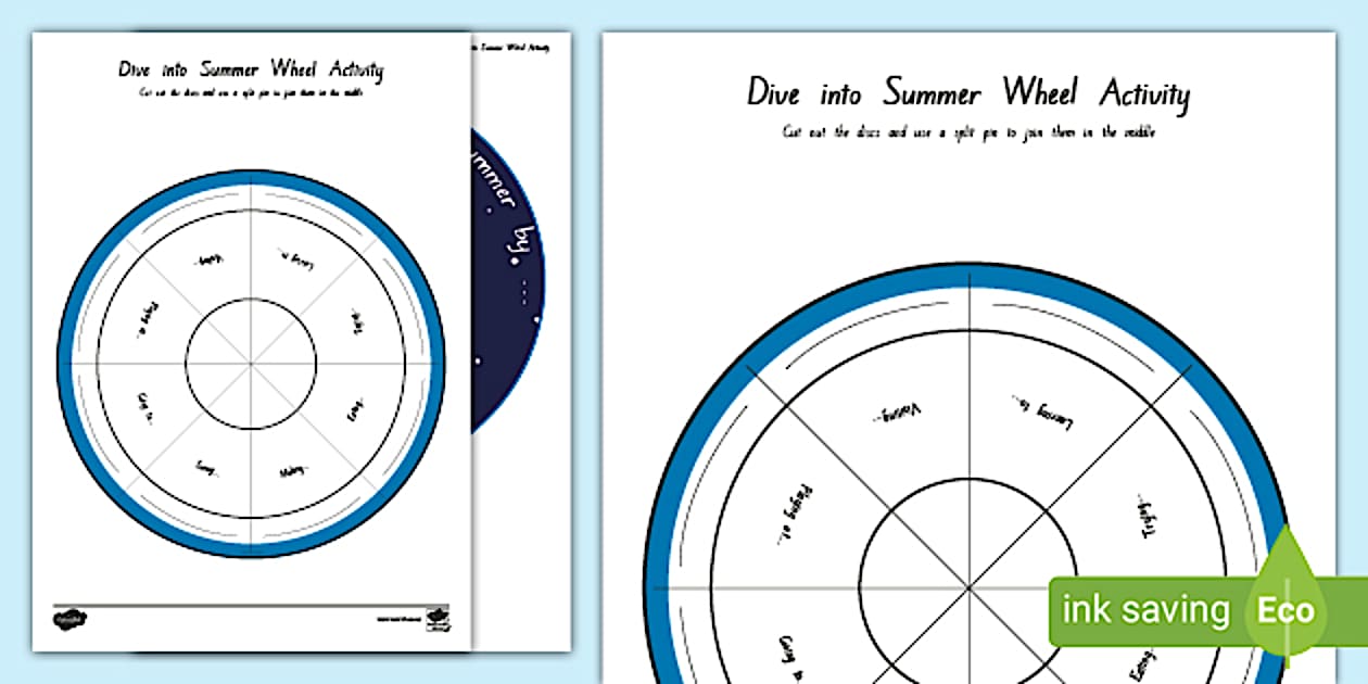 Dive into Summer Wheel Activity (Teacher-Made) - Twinkl