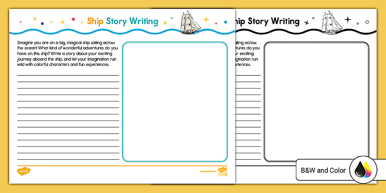 Kindergarten Ship Story Writing Prompt Activity - Twinkl