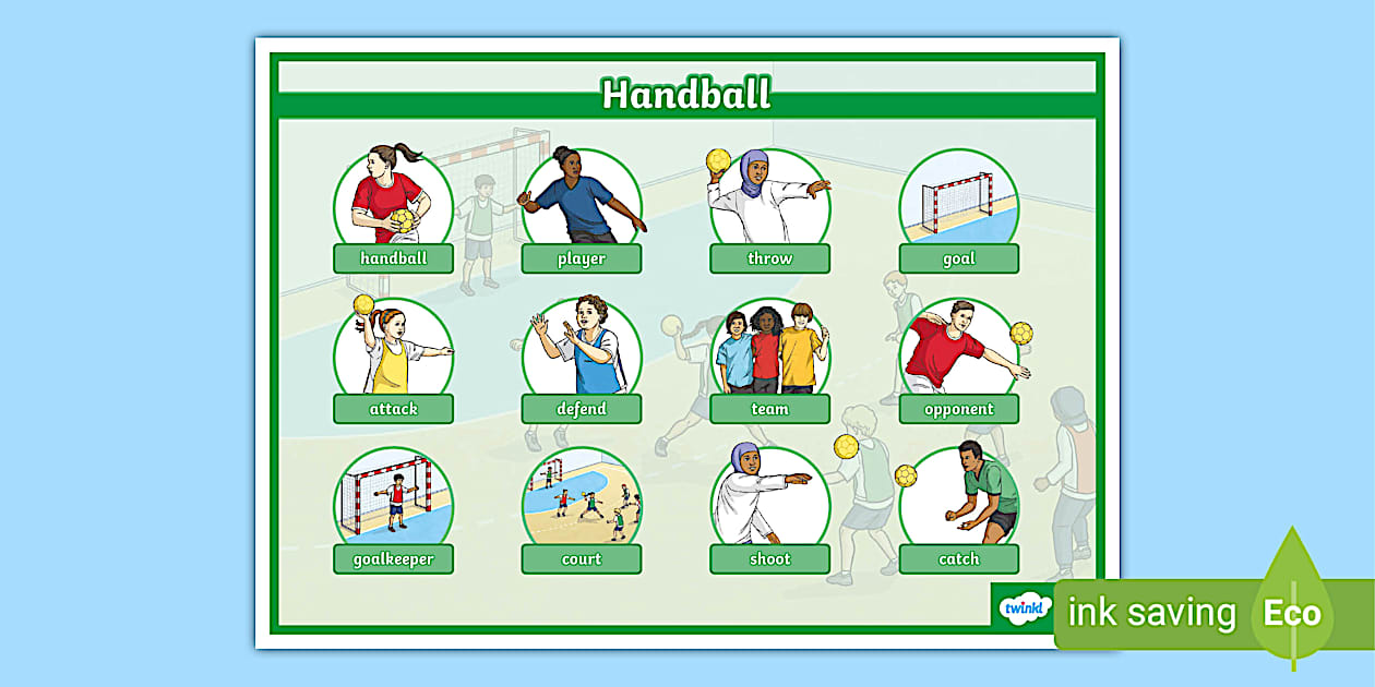 Handball Word Mat (teacher made) - Twinkl