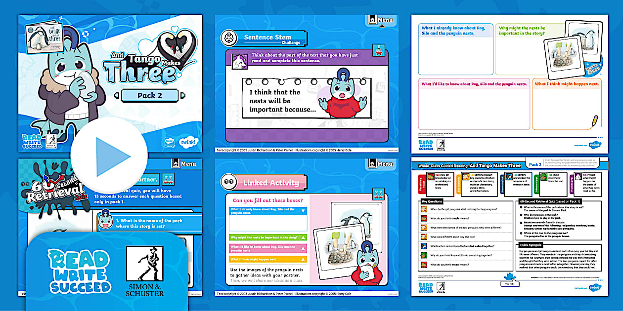 FREE! - And Tango Makes Three Whole-Class Guided Reading Pack 2 [Y2]