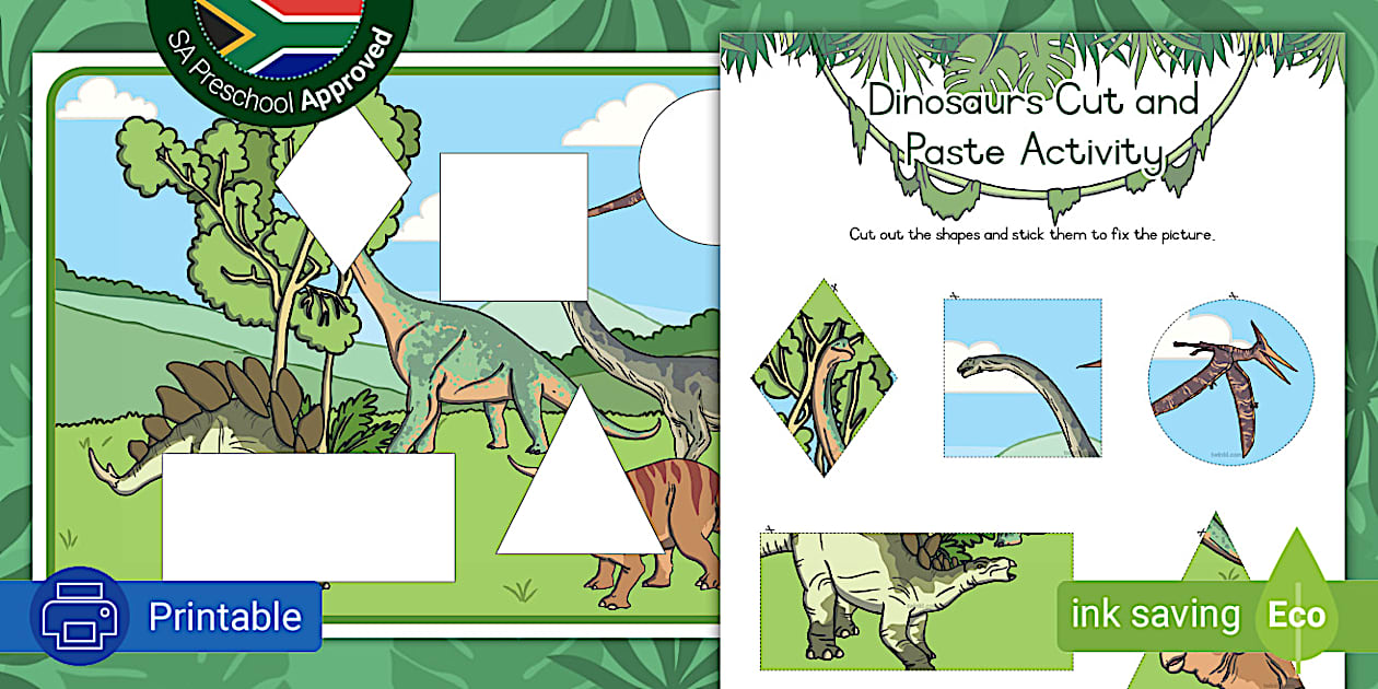 Preschool: Dinosaurs - Cut and Paste Activity