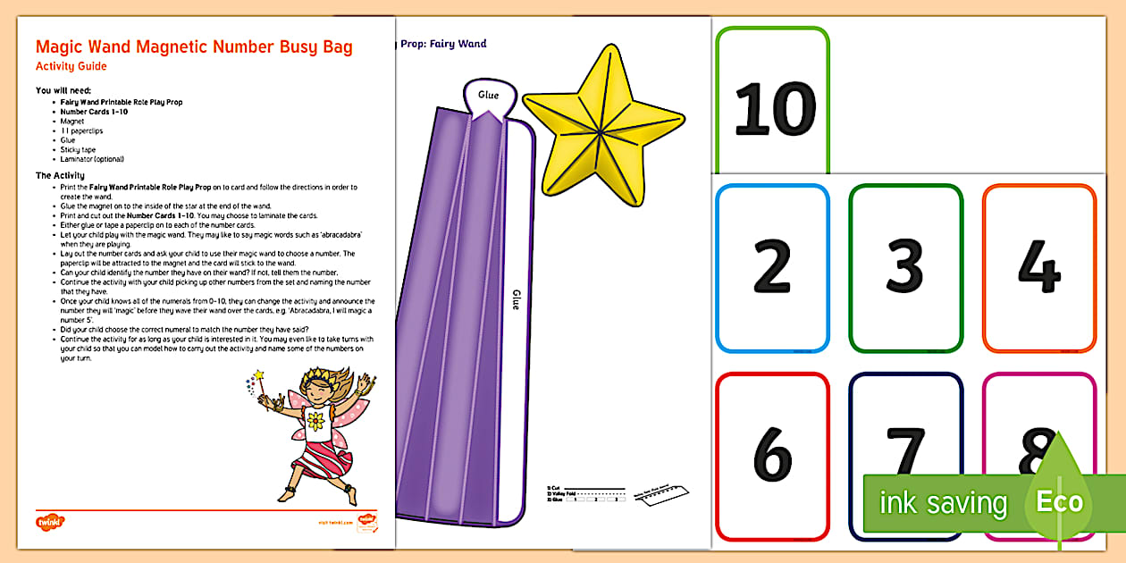 Magic Wand Magnetic Number Busy Bag Resource Pack for Parents