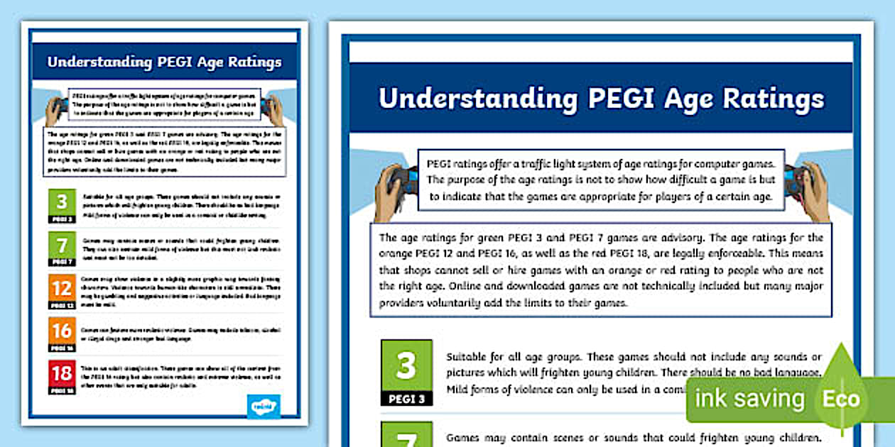 PEGI Age Ratings Information Poster (teacher made) - Twinkl