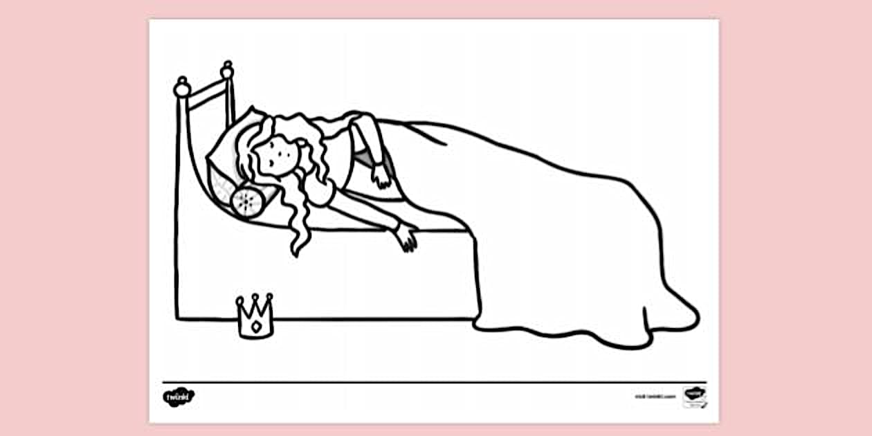 FREE! - Sleeping Princess Colouring Sheet (teacher made)