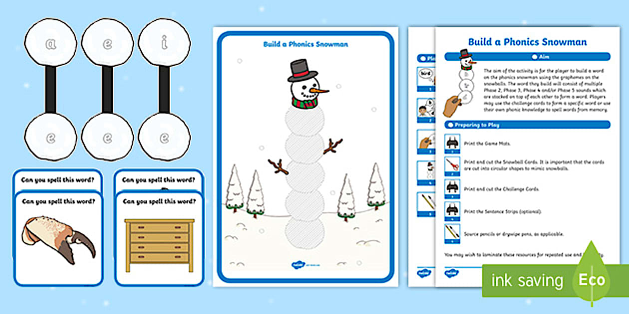 Build a Phonics Snowman: Phase 5 Game (Hecho por educadores)