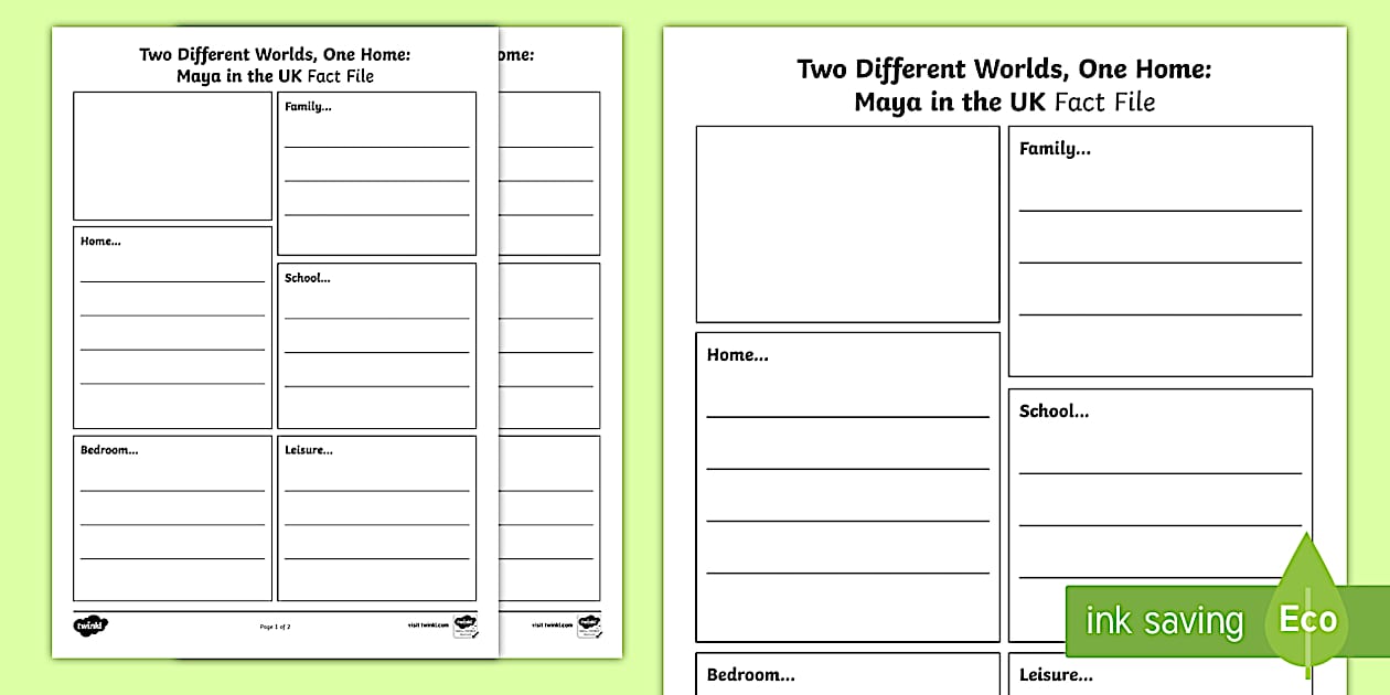 Two Different Worlds, One Life Fact File Worksheet / Worksheet